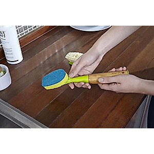 Full Circle Suds Up Soap Dispensing Dish Sponge with Bamboo Handle, 3 oz
