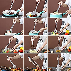 Berglander Kitchen Utensils Set 38 Pieces Non-stick Silicone Cooking Utensils Set, Kitchen Tools Set, Spoon Spatula Set With Sturdy Stainless Steel Utensil Holder, Dishwasher Safe