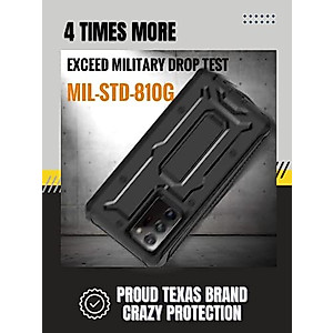 ArmadilloTek Vanguard Case Designed for Samsung Galaxy Note 20 5G (2020 Release) Military Grade Full-Body Rugged with Built-in Kickstand [Screenless Version] - Black