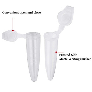 BronaGrand 200 Pieces 0.5ML Polypropylene Graduated Microcentrifuge Tubes with Attached Lid Clear