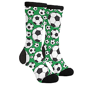 bassyil Soccer Socks Casual Dress Crew Novelty Funny Crazy Football Socks For Women Men
