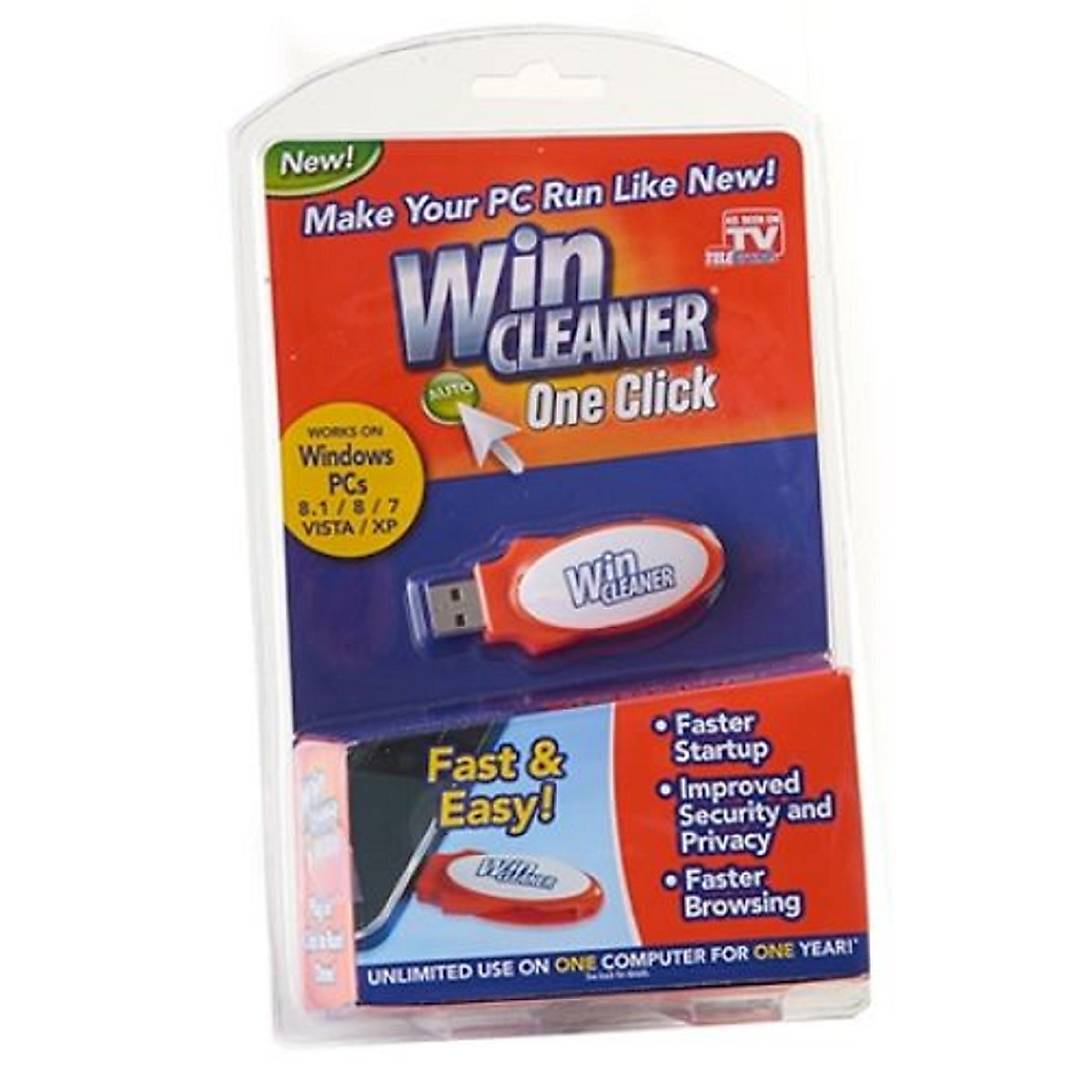 Telebrands Win Cleaner by BulbHead - The Best Computer Repair Software, PC Cleaner in a Single USB Drive