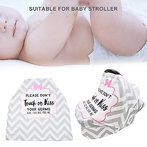 Breathable Multifunctional Infant Carseat Canopy, Baby Car Seat Cover, Soft for Taking as Baby Apron Girls Baby Blanket Boys(Gray Ripple Girl))