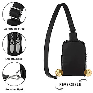 INICAT Small Crossbody Sling Bags Nylon Fanny Packs Travel Shoulder Purses for Women(Blue)