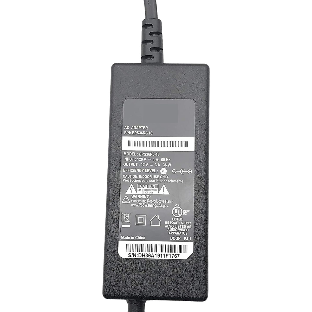Buck AT&T EPS36R0-16 / EPS36R0-40 AC Replacement Power Adapter for Arris Gateway Modem BGW210-700, Genuine Charger for Modems, Routers, and Other Devices - 12V-3A 36W Output