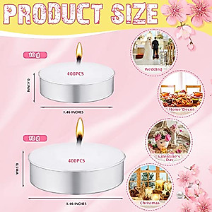 800 Pcs Unscented Tealight Bulk 4 Hour Burn Time Dripless Tea Lights Candles White Paraffin Candles Tealights for Votive Home Pool Shabbat Weddings Emergencies