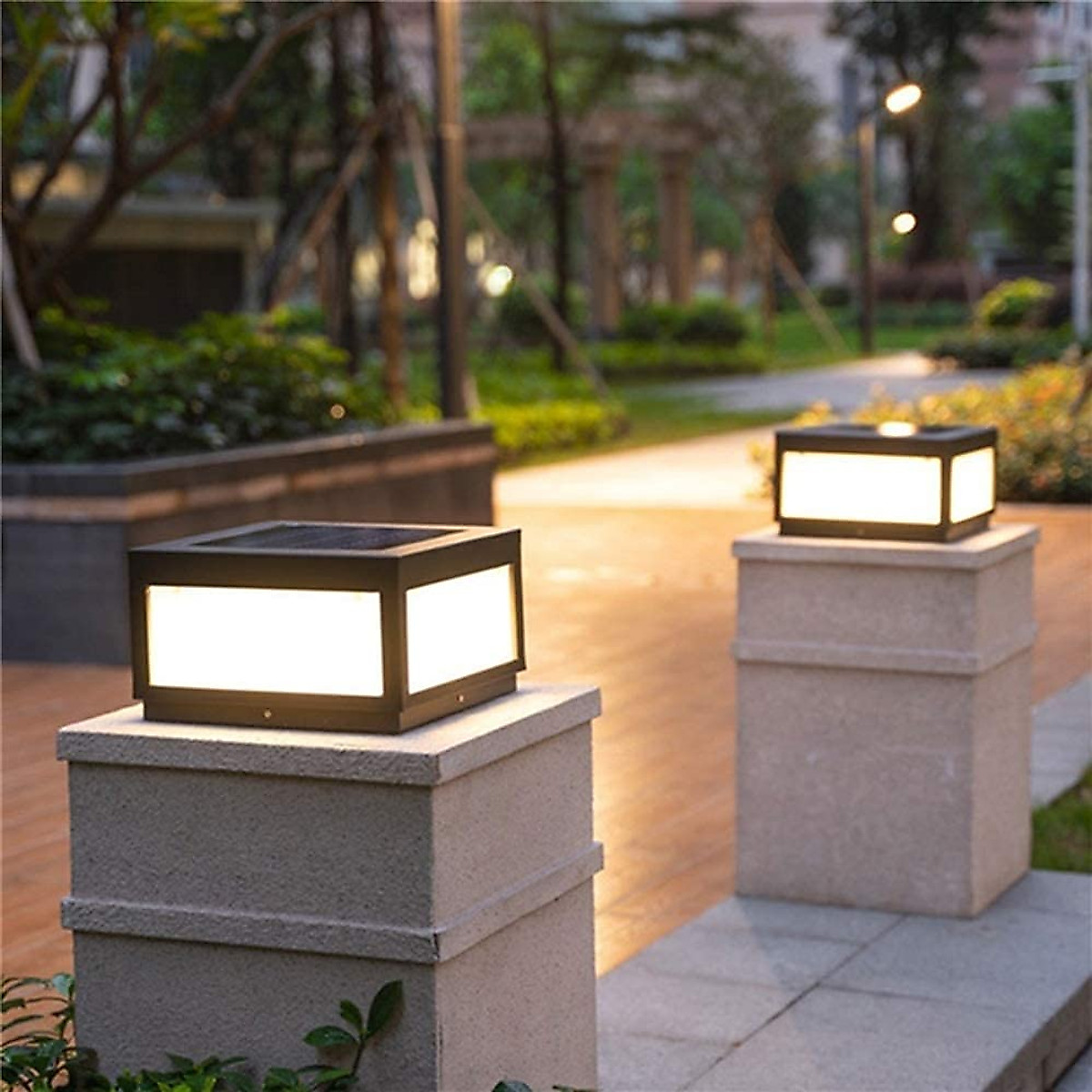 KLFJFD Solar Lights Outdoor,Modern Waterproof Villa Garden Gate Lights,Aluminum Lamp Body,Waterproof and Rustproof,for Home Garden