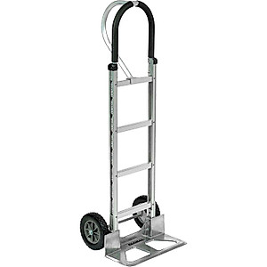 Global Industrial Aluminum Hand Truck Loop Handle, Mold-On Rubber Wheels
