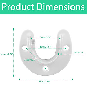 Suiwotin 2 Packs Stainless Steel Closet Rod End Supports 1-1/3 Inch Wardrobe Bracket Heavy Duty Closet Pole Sockets Flange Rod Holder, U-Shaped with Screws, White