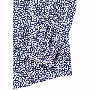 Amazon Essentials Women's Long-Sleeve Woven Blouse, Navy/White, Large