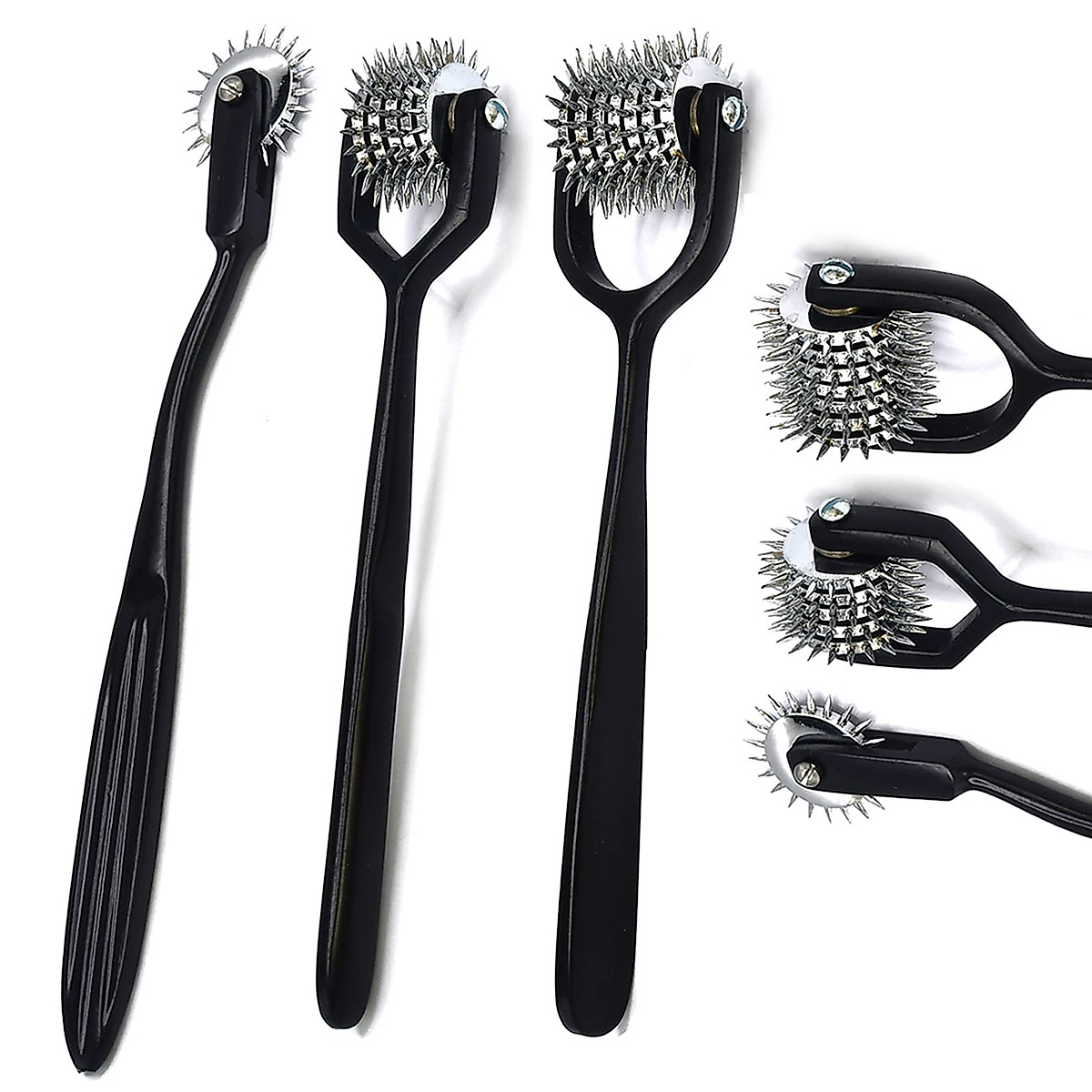 AAProTools Set of 3 Wartenberg Neurological Pin Wheel Pinwheel 1, 5, & 7 Head Diagnostic Black Coated