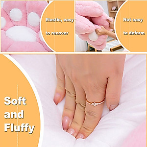 Cute Seat Cushion, Cat Paw Shape Lazy Sofa Office Seat Cushion, Bear's Paw Office Chair Cushion, Plush Sofa Cushion Soft and Comfortable Cushion Home Bedroom Shop Restaurant Decoration Pink