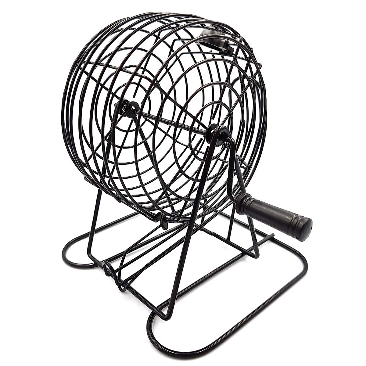 Yuanhe Deluxe Bingo Game Set - 6 Inch Metal Cage with Calling Board, 5 Shutter Slide Cards, 75 Colored Balls, for Large Group Games