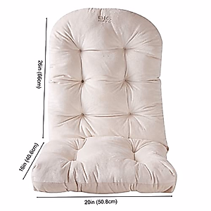 Big Hippo Indoor Adirondack Chair Cushion, Tufted High Back Patio Chair Cushions Soft Thicken Patio Seat Pad for Home Use (Beige)