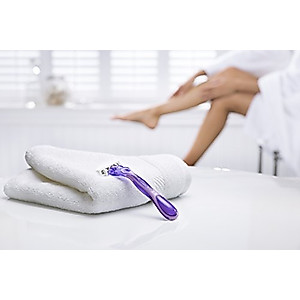 Schick Quattro Womens You Exotic Violet Blooms Disposable Razor for Women, 4 Count (Pack of 1)
