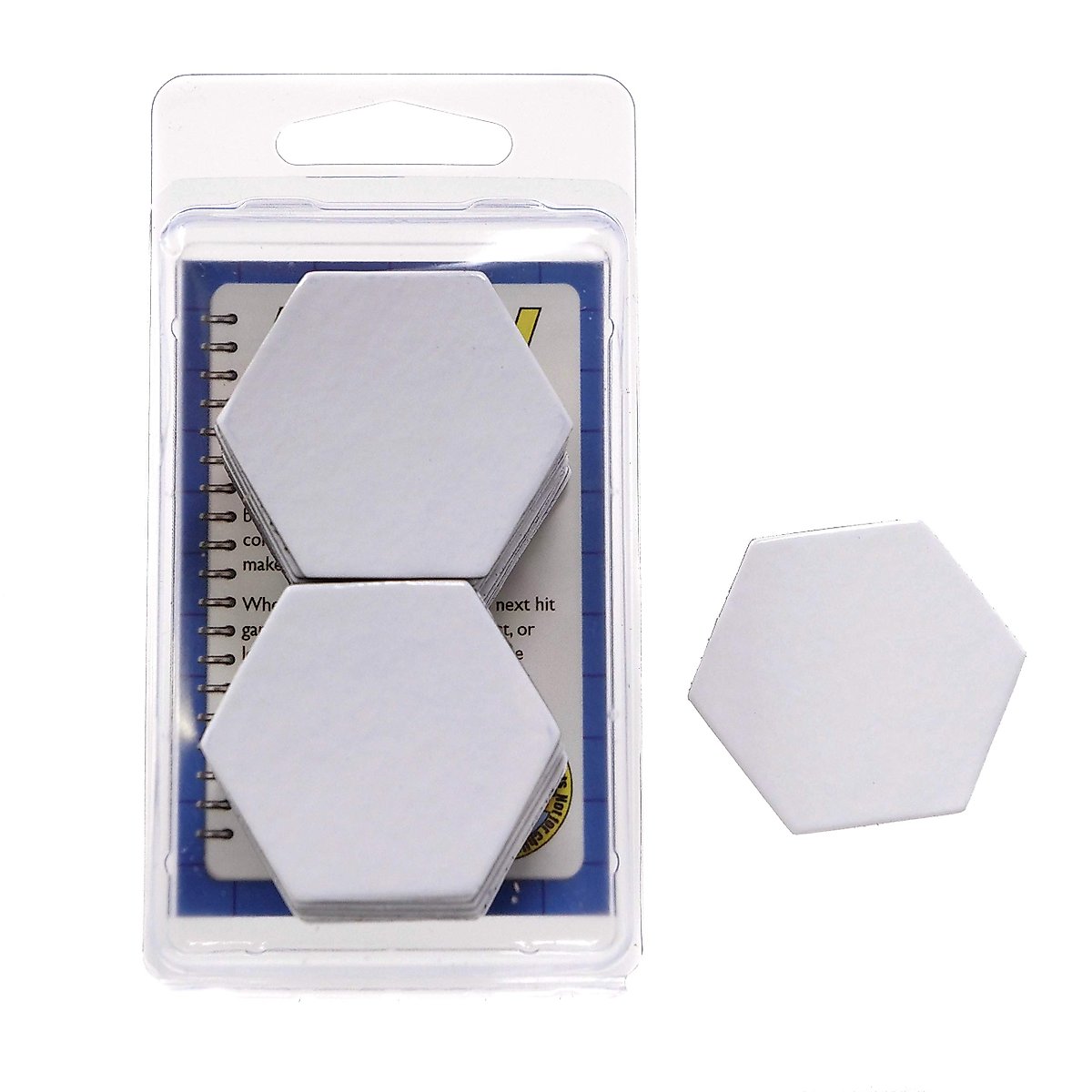 Value Pack of 28 - Dry Erase - Reusable - Blank 1.5" Hexagon Hex Board Game Chits Tiles Counters Markers DIY D&D