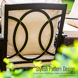 MFSTUDIO Patio Dining Chairs Set of 2,Outdoor Metal Swivel Chairs with Removable Cushions,Patio Rattan Wicker Decoration Chairs for Backyard,Balcony,Porch,Garden