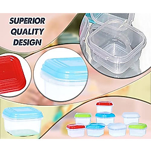 ARSUK 4 oz Small Containers with lids Clear Jars, Freezer Storage Plastic Containers for Travel, Kitchen Food Storage, Soups, Snacks, Candy, Screw, Arts and Crafts, Condiment, Reusable BPA-Free