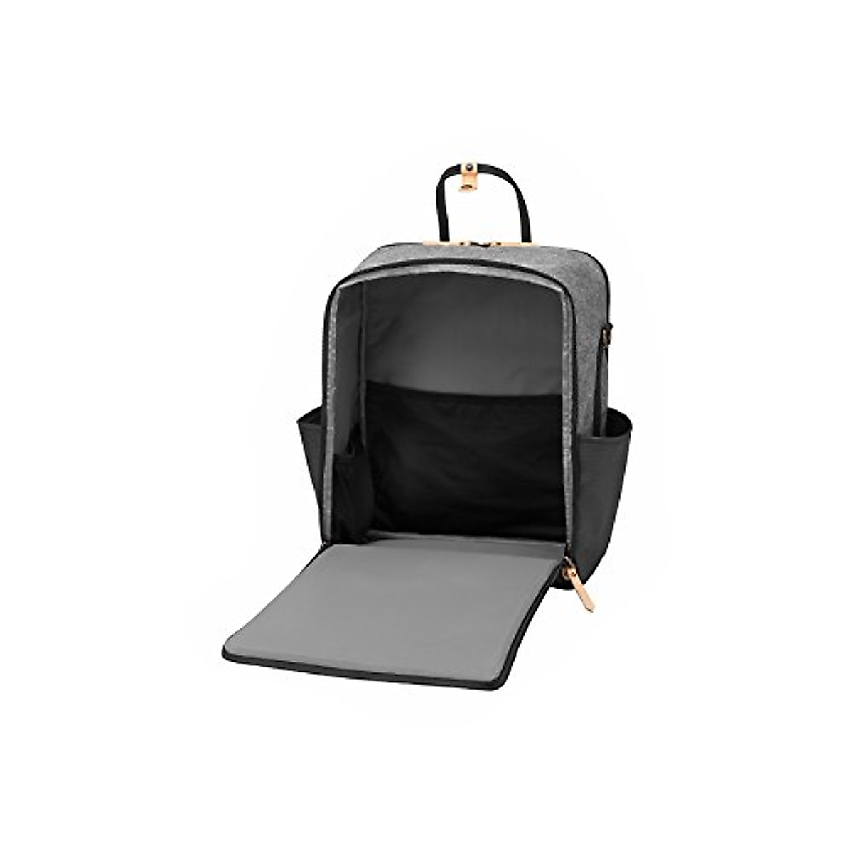 Petunia Pickle Bottom InterMix Backpack | Diaper Bag Backpack| Baby Bottle Bag for Parents | Stylish Baby Bag Organizer| Sophisticated and Spacious Backpack for On the Go Moms | Graphite/Black