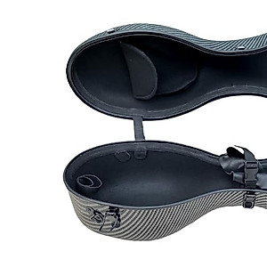 WUQIMUSC Lightweight Carbon Fiber Cello Case 4/4 Full Size, Hard Shell with Wheels, Backpack Straps & Padded Handles, 3.8kg, Durable Stylish Design for Musicians (Black)