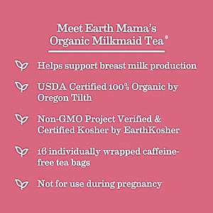 Earth Mama Angel Baby Organic Milkmaid Nursing Tea, 16 Teabags/Box (Pack of 2)