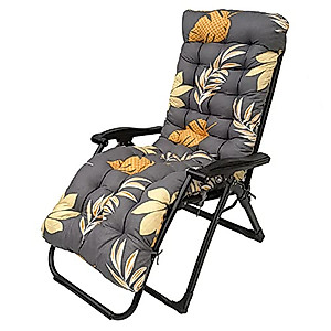 Srutirbo 67 Inch Patio Lounge Chair Cushion, Indoor Outdoor Floral Printed Sun Lounger Pad Replacement with Ties, Rocking Chair Sofa Cushion Non-Slip High Back Chair Cushions (H)