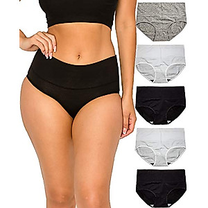 Cotton Underwear for Women Breathable, Soft, Stretchy Briefs Panties Regular & Plus Size Multipack (Small) Basic