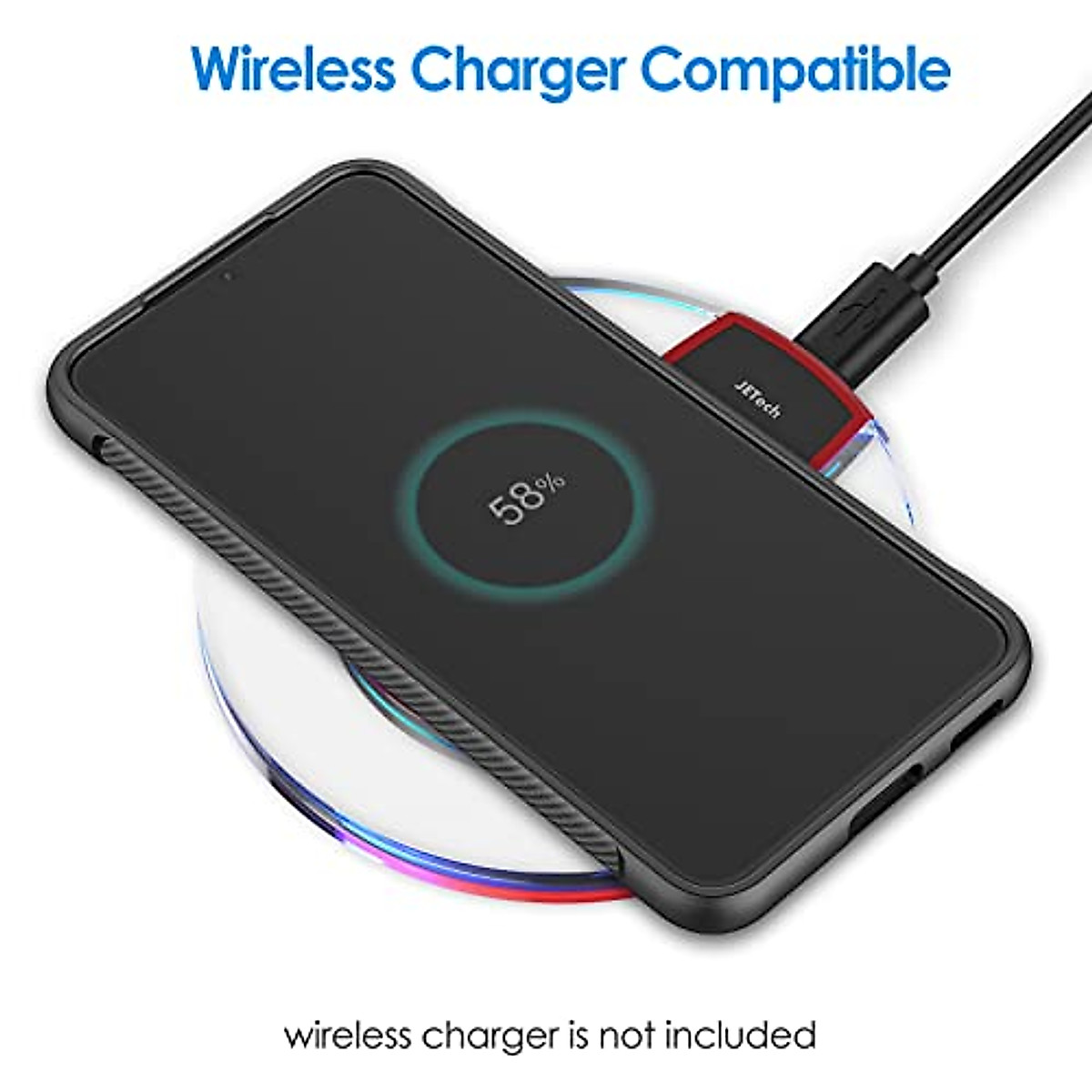 JETech Slim Fit Case for Samsung Galaxy S22+ / S22 Plus 5G 6.6-Inch, Thin Phone Cover with Shock-Absorption and Carbon Fiber Design (Black)