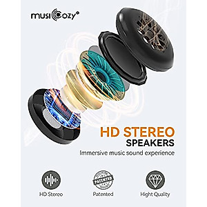 MUSICOZY Sleep Headphones Bluetooth Sleep Mask 3D Wireless Music Sleeping Headphones Headband Eye Mask Sleep Earbuds for Side Sleepers Mom Men Women with Speakers Cool Tech Gadgets Gifts