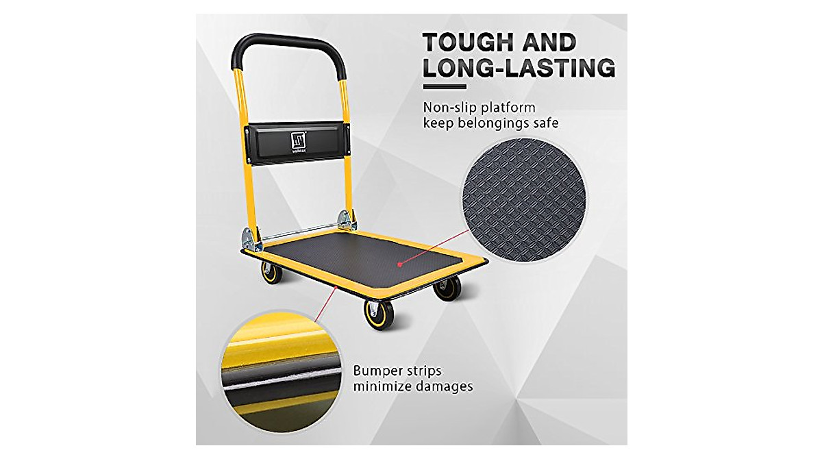 Push Cart Dolly by Wellmax - Foldable & Durable Design