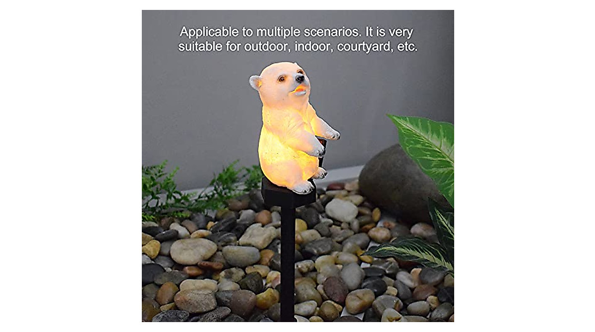 Cute Polar Bear Solar Garden Light - Waterproof LED Pathway Decor