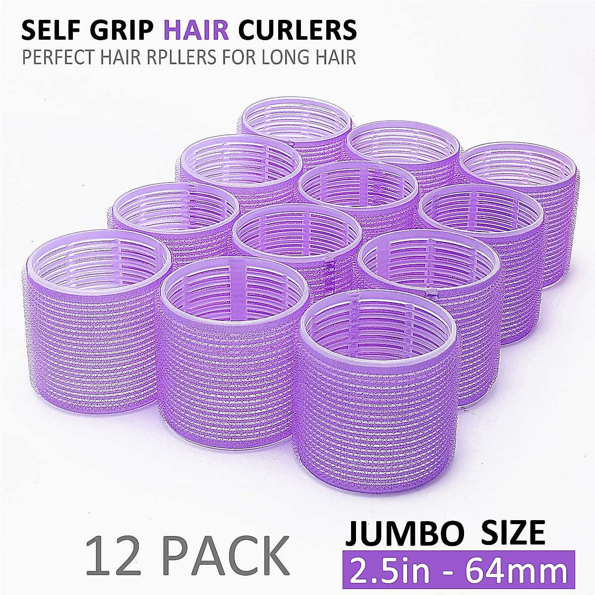 Jumbo Size Hair Roller sets, Self Grip, Salon Hair Dressing Curlers, Hair Curlers, 2 size 24 packs