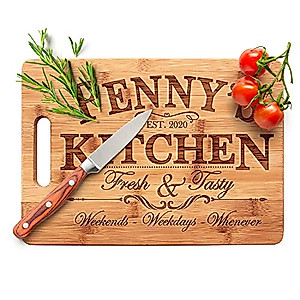 Gifts for Mom, Personalized Mom Cutting Board | 12 Designs - 9.8" x 13.8" | Custom Mothers Day Gifts for Mom, Grandma - Mom Gifts from Daughter or Son - Bamboo Handle