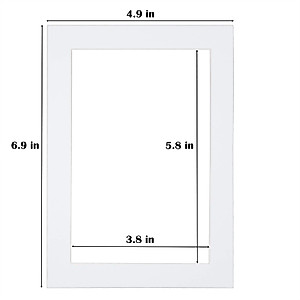 Egofine 5x7 White Picture Mats Pack of 14, Frame Mattes for 4x6 Pictures, Acid Free, 1.2mm Thickness, with Core Bevel Cut