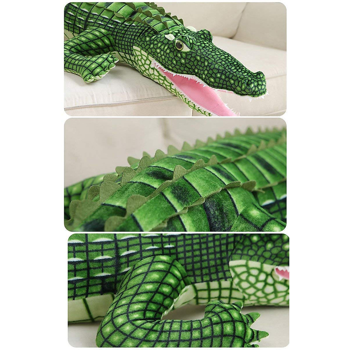 LERORO Alligator Stuffed AnimalCrocodile Plush Toy 39 Inch Large Big Realistic Stuffed Child Pillow Cushion - Soft Cuddly Figures for Kids Girl Boy