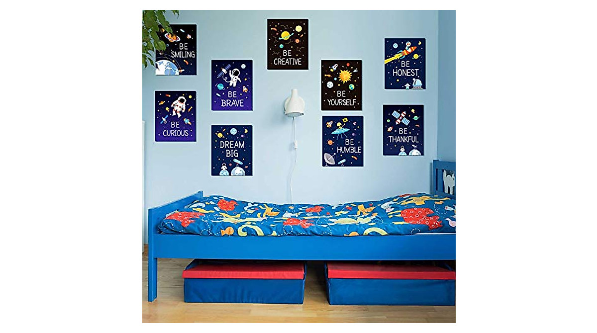 Space Wall Prints Set - 9 Inspirational Posters for Kids & Dorms