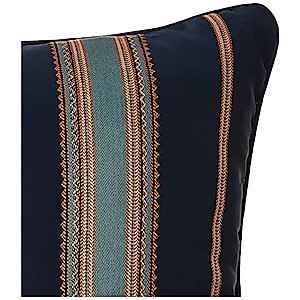Reaowazo PALMER 20 Inch Square Damask Throw Pillow, Teal Navy Gold