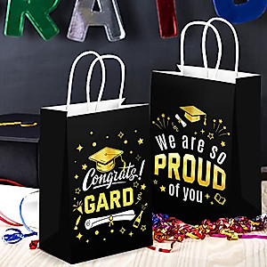 50 Pcs Graduation Gift Bag 2023 Graduation Party Gift Bag with Handles 5.9x2.8x7.5 in Congrats Grad Bag Bulk Graduation Party Favor Gift Wrapping Bag Candy Treat Paper Goody Bag for Graduation Supply