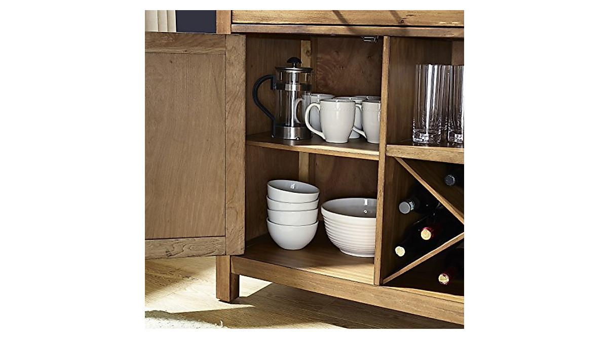 Crosley Roots Sideboard - Stylish Natural Wood Storage