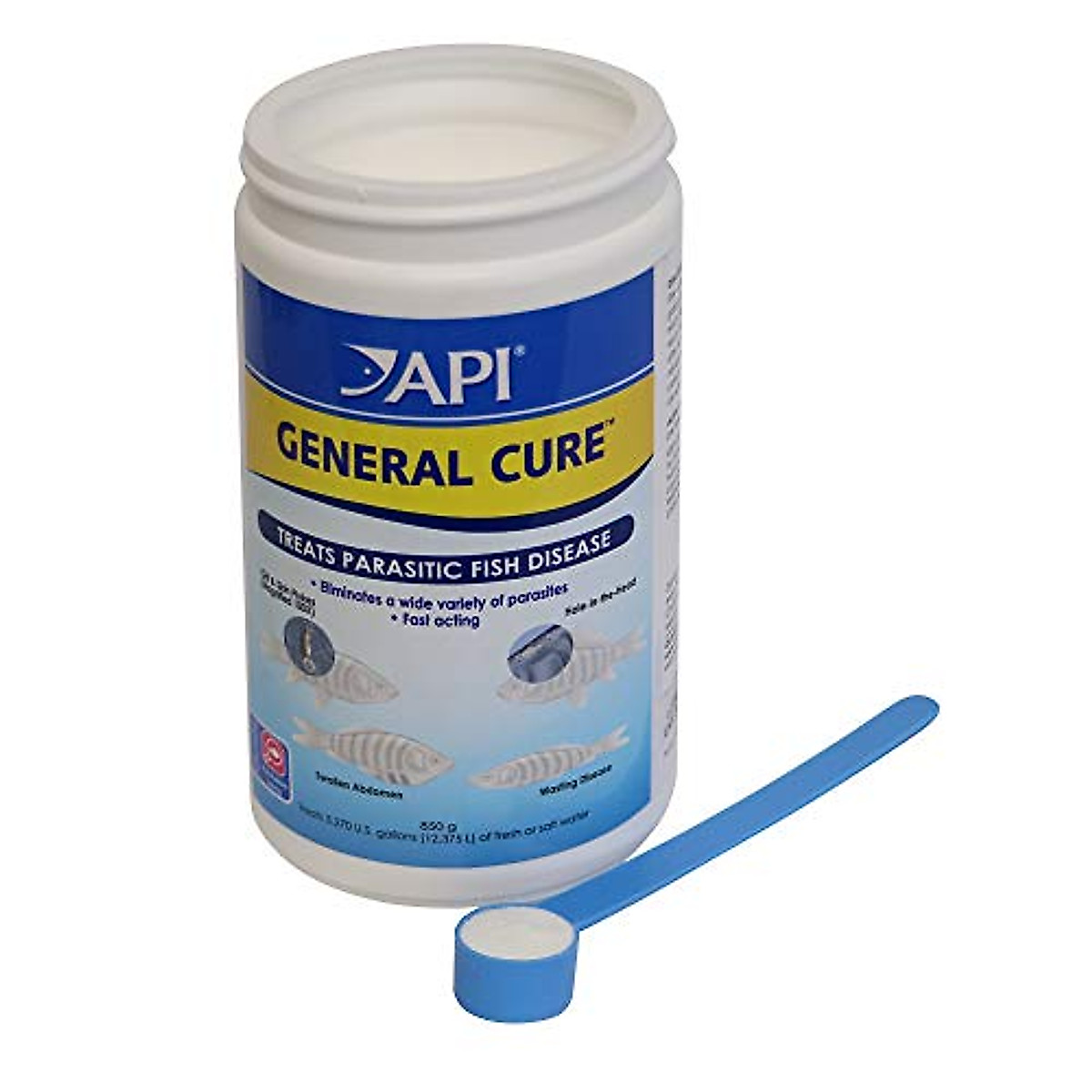 API GENERAL CURE Freshwater and Saltwater Fish Powder Medication 30-Ounce Bulk Box,White