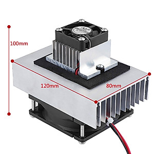 ESUMIC DC 12V DIY Thermoelectric Peltier Refrigeration Cooling System Kit Semiconductor Cooler Conduction Module + Radiator + Fan + TEC1-12706