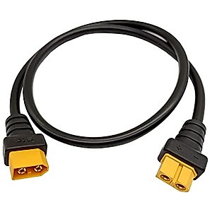 Halokny XT60 Extension Cable 2Feet, XT60 Female to Male Adapter Cable XT60 Cable Wire for RC Battery Pack Solar Generator Portable Power Station and Solar Panel