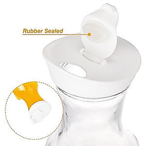 CUCUMI 3pcs 50oz Glass Carafe with Lids, 1.5 Liter Glass Water Pitcher Juice Containers Beverage Jugs for Mimosa Bar, Iced Tea, Cold Beverage, Milk