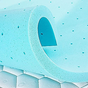 Nelaukoko Memory Foam Mattress Topper Twin XL Size 3 Inch Ventilated Gel Foam Mattress Pad Single Bed Topper for College Dorm
