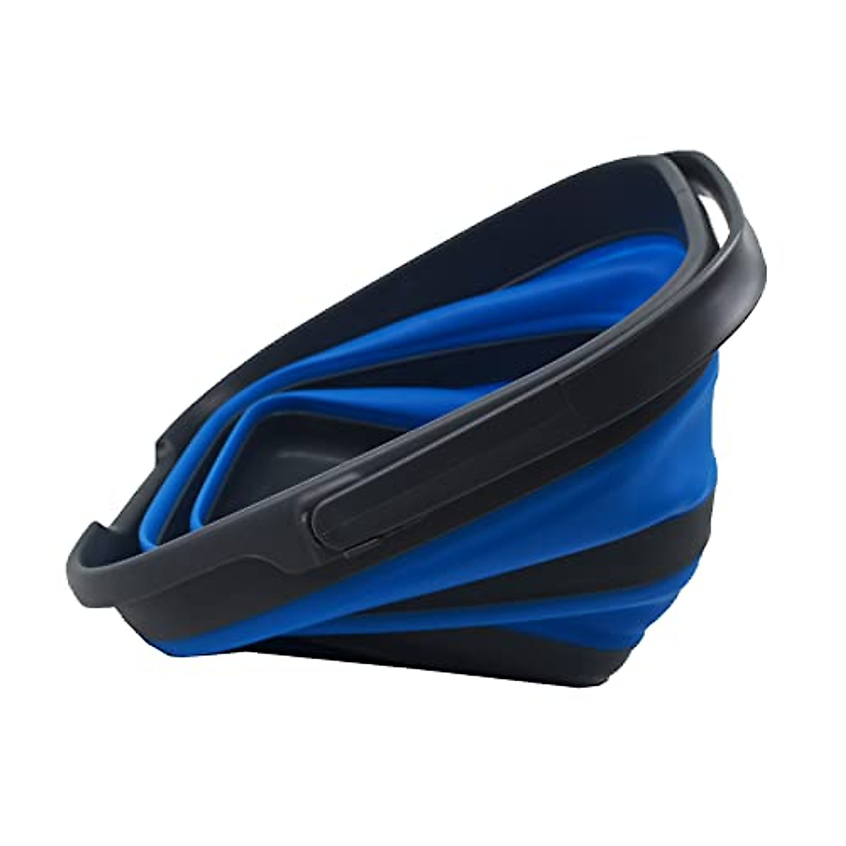 SAMMART 10L (2.6 Gallon) Collapsible Rectangular Handy Basket/Bucket (Grey/Blue (Set of 2))