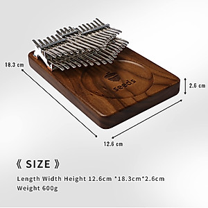 Seeds Kalimba 34 Key Chromatic Thumb Piano Pisces C-Tuned,Double Layer Flat Board Black Walnut Musical Instruments Gift Idea for Children Adults Beginners and Professionals