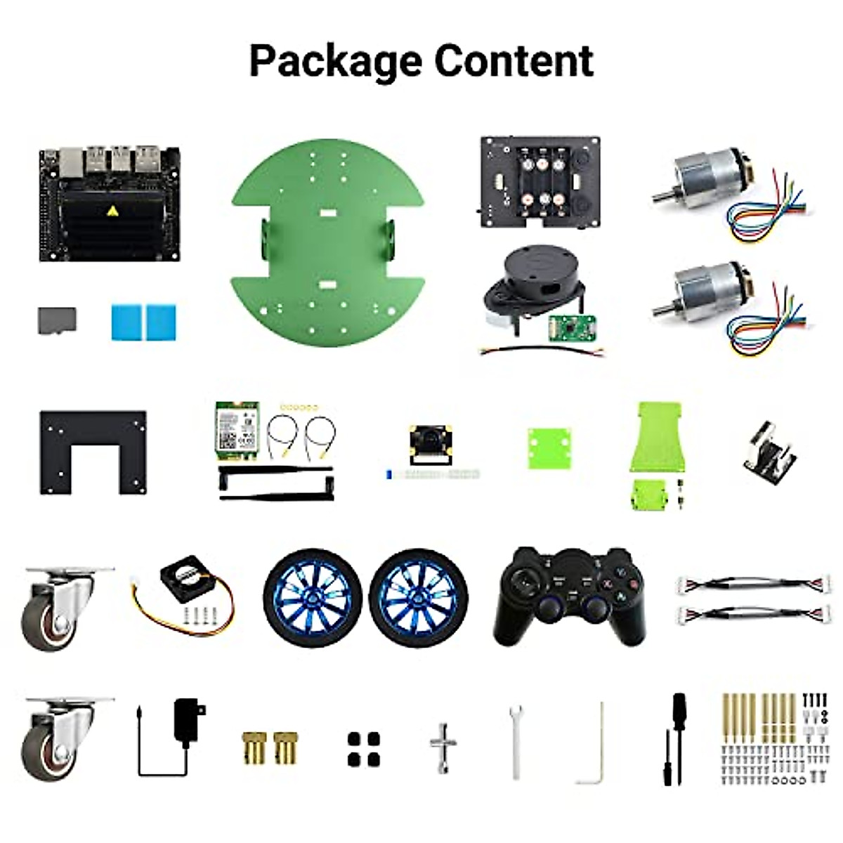 Waveshare JetBot Professional Version ROS AI Kit, Dual Controllers AI Robot, Lidar Mapping, Vision Processing, Includes Official Jetson Nano Developer Kit (B01) (NOT Support Nano 2GB)
