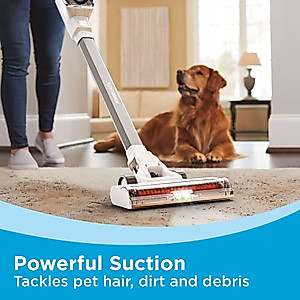 BLACK+DECKER POWERSERIES+ 20V MAX Cordless Stick Vacuum with LED Floor Lights, Lightweight, Multi-Surface (BHFEA520J) , White