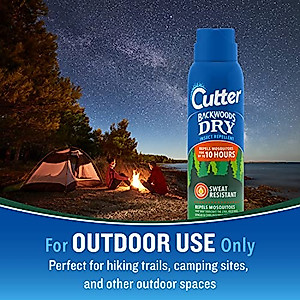Cutter Backwoods Dry Insect Repellent, Mosquito Repellent, 25% DEET, Sweat Resistent, 4 Ounce (Aerosol Spray)