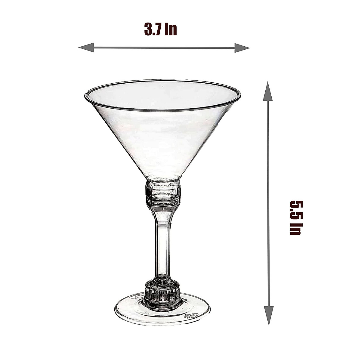 Molycular 60 Pack Plastic Martini Glasses, 5 Oz Plastic Cocktail glasses, Dessert Cup - for Party, Wedding, Birthday